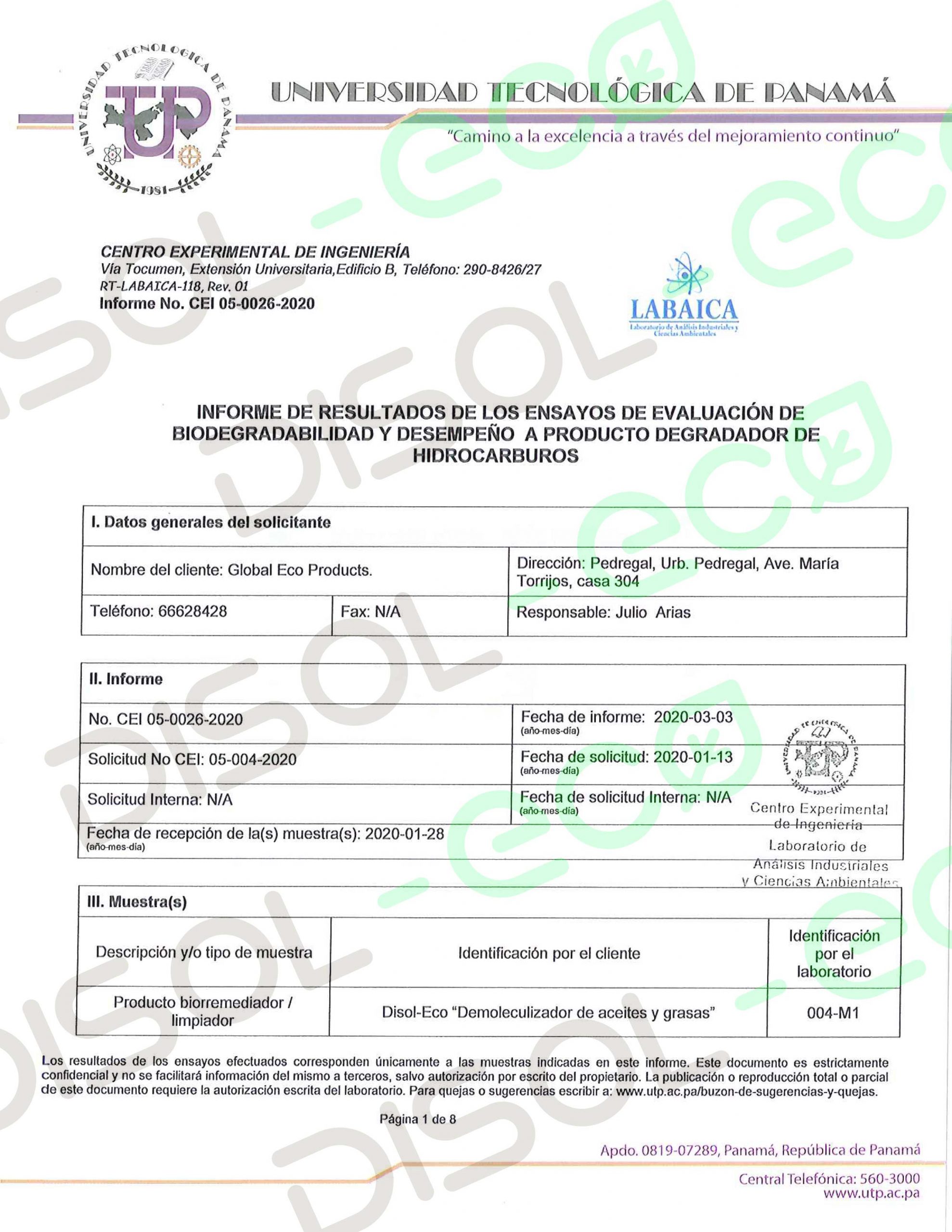 Productos | DISOL-ECO